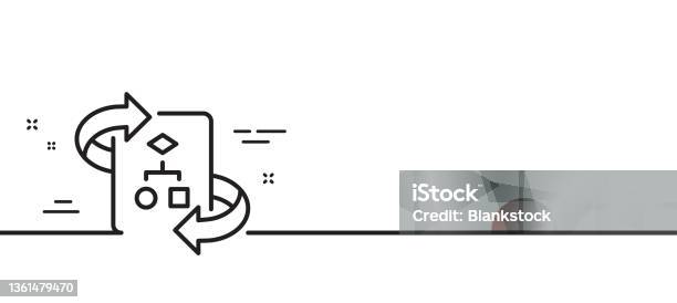 Technical Algorithm Line Icon Project Documentation Sign Minimal Line Pattern Banner Vector