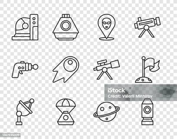 Set Line Antenne Parabolique Vaisseau Fusée Alien Capsule Spatiale