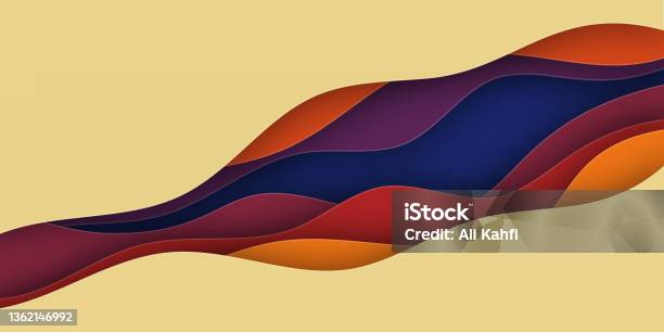 Papercut Abstract Wave Pattern Background Stock Illustration Download