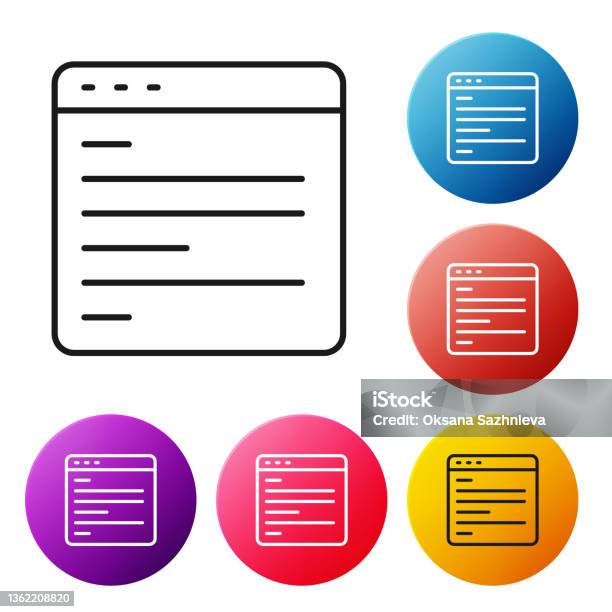 Black Line Computer Api Interface Icon Isolated On White Background Application Programming