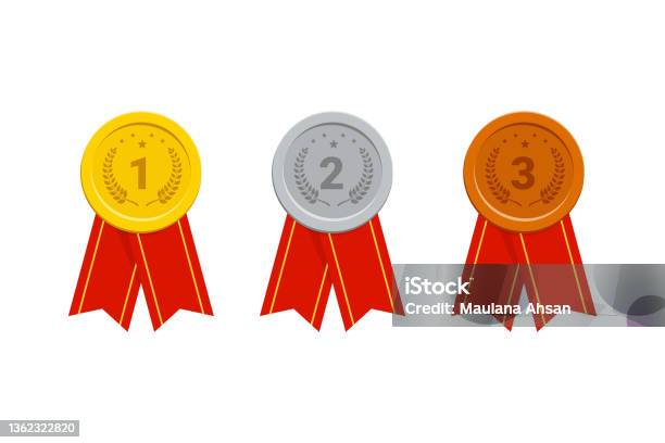 Médaille Dor Et De Bronze Icône De Médaille Du Gagnant Du Jeu