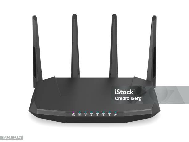 Router Internet Nirkabel Dengan Latar Belakang Putih Ilustrasi 3d