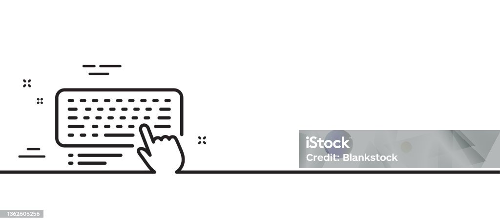 Keyboard Line Icon Computer Component Device Sign Minimal Line Pattern