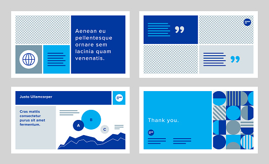 Template Desain Presentasi Modular Dengan Grafik Geometris Modern