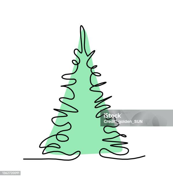 Arbre De Couleurs Abstrait Sous Forme De Dessin Au Trait Sur Fond Blanc