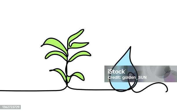 Chute De Couleur Abstraite Avec Germination Comme Dessin Au Trait Sur