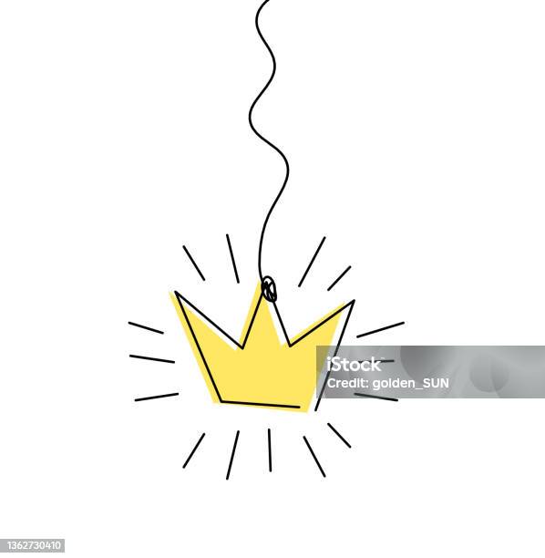 Couronne De Couleur Abstraite Sous Forme De Dessin Au Trait Sur Fond