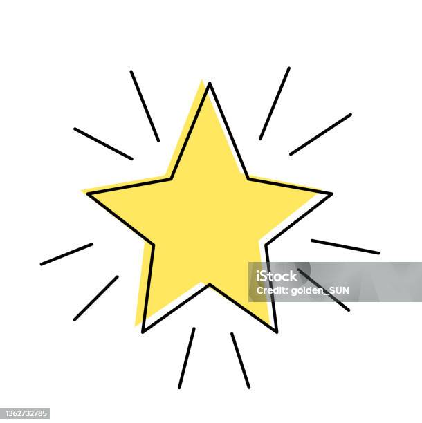 Étoile De Couleur Abstraite Comme Dessin Au Trait Sur Fond Blanc