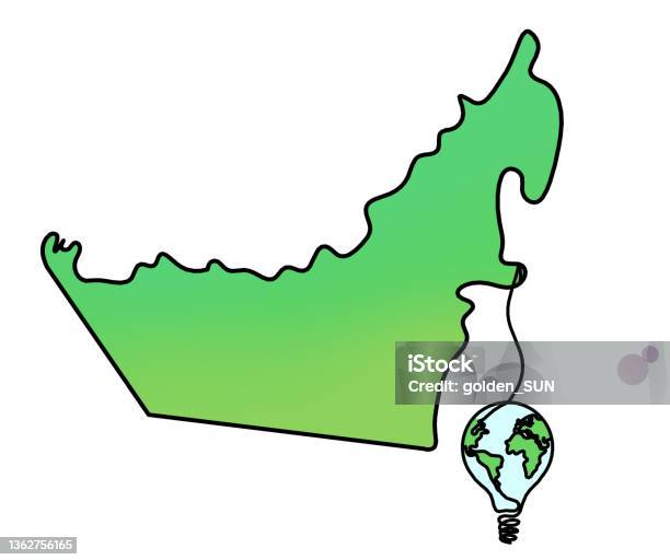 Carte Couleur Des Eau Avec Ampoule Globe Comme Dessin Au Trait Sur Fond