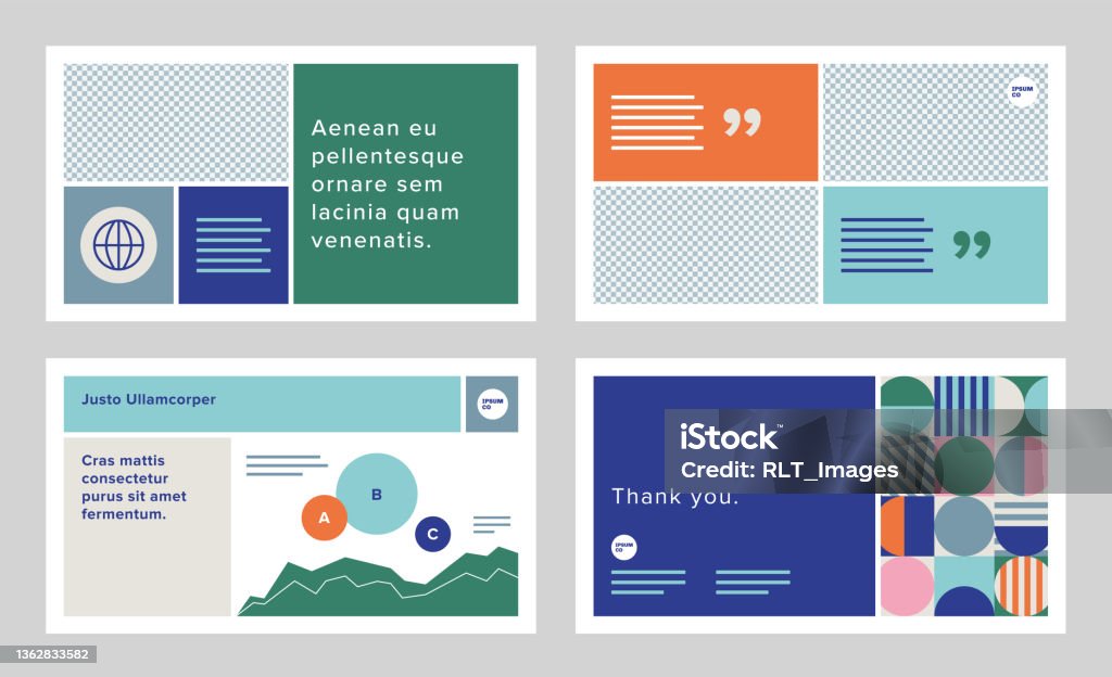Modular Presentation Design Template With Modern Geometric Graphics