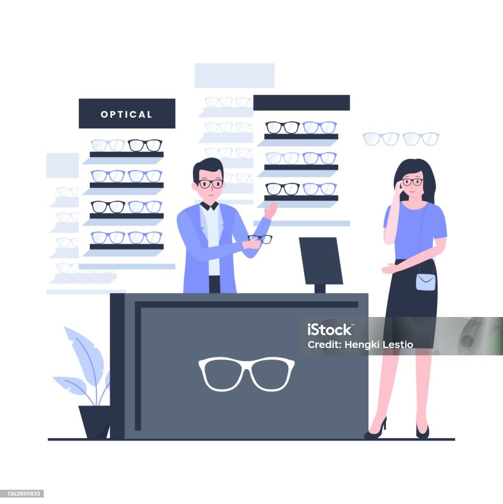 Konsep Desain Ilustrasi Toko Optik Ilustrasi Stok Unduh Gambar