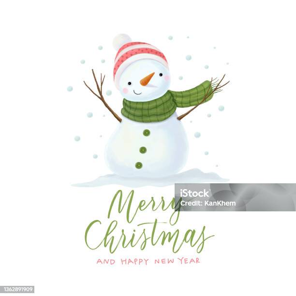 Ilustrasi Vektor Manusia Salju Natal Dengan Topi Dan Syal Terisolasi Di ... Ilustrasi Vektor Manusia Salju Natal Dengan Topi Dan Syal Terisolasi Di ...