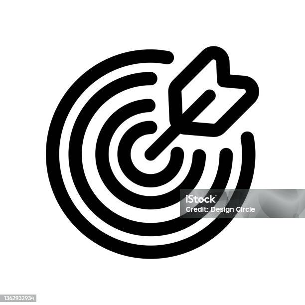 Vecteur Cible Contour Icône Symbole De Conception Sur Fond Blanc Eps 10
