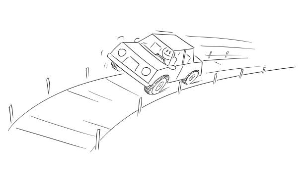 Stick Figure Driving Car