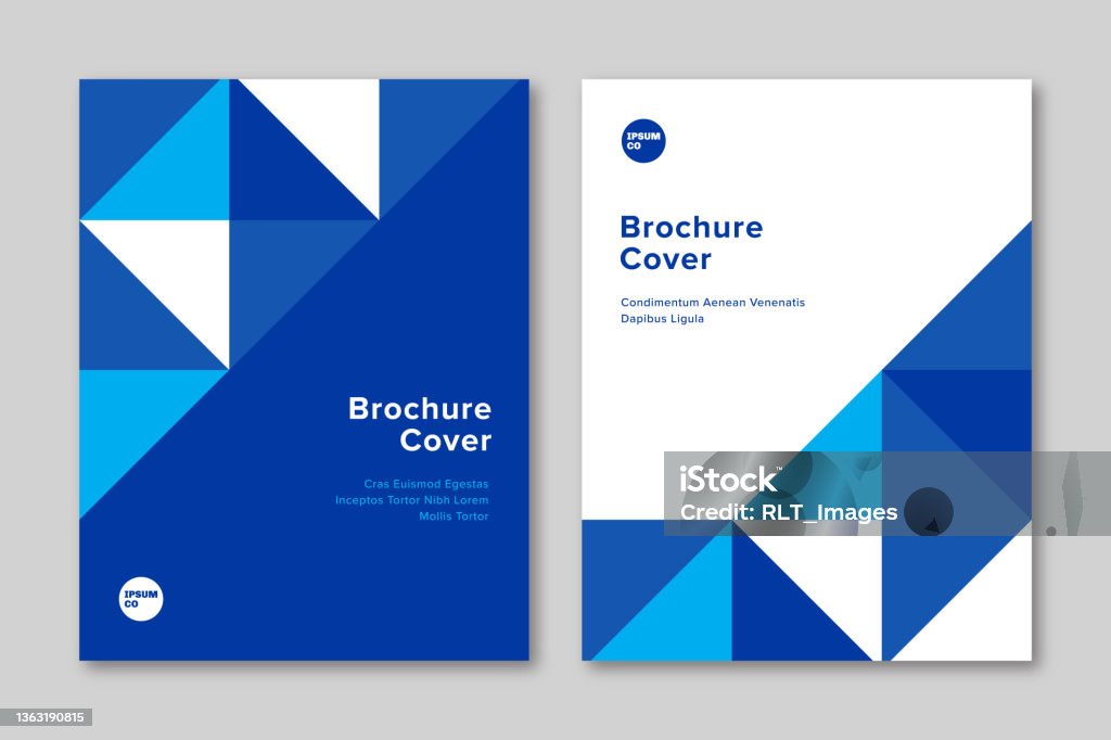 Brosur Sampul Template Desain Dengan Grafis Segitiga Geometris