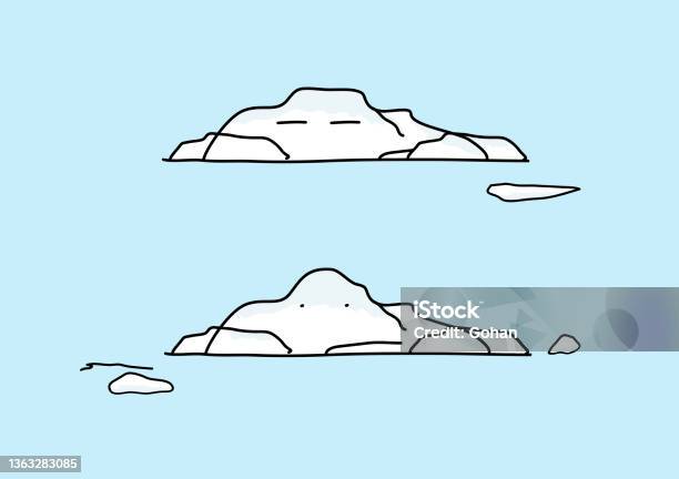 Ensemble De Dessin Animé De Glacier Avec Vecteur Dours Polaire Isolé