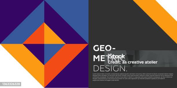 Desain Poster Geometris Laporan Perusahaan Modern Mencakup Tata Letak
