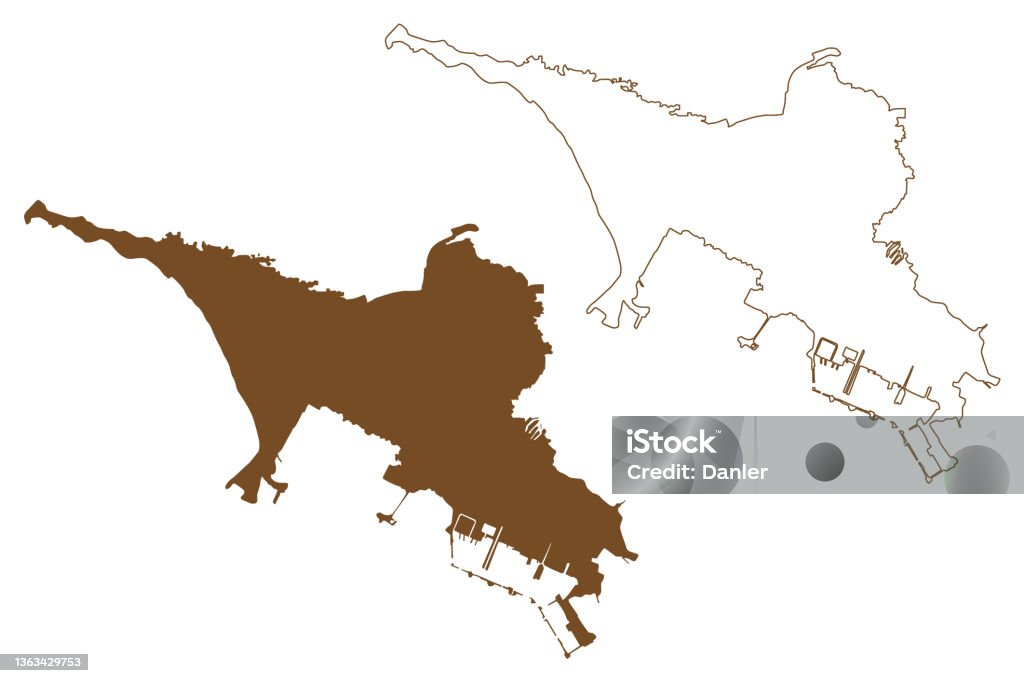Île De Kotlin Illustration Vectorielle De Carte Croquis Gribouillé