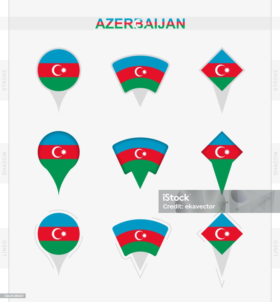 Vetores de Bandeira Do Azerbaijão Conjunto De Ícones De Pinos De ... Vetores de Bandeira Do Azerbaijão Conjunto De Ícones De Pinos De ...