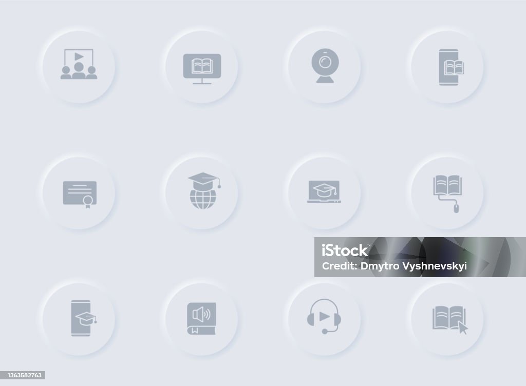 E Learning Gray Vector Icons On Round Rubber Buttons E Learning Icon ... E Learning Gray Vector Icons On Round Rubber Buttons E Learning Icon ...