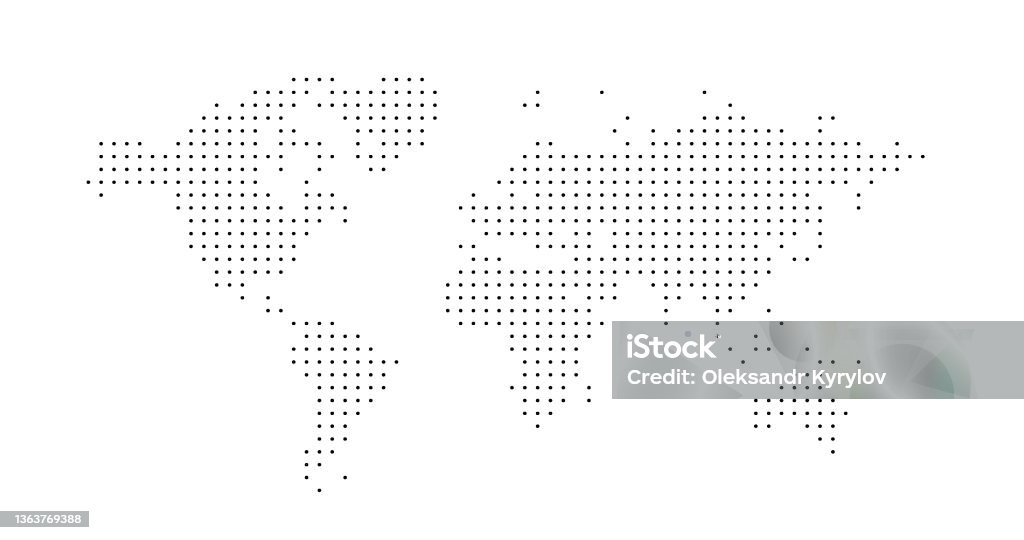 Dotted World Map Stock Vector Illustration Isolated On White Background ... Dotted World Map Stock Vector Illustration Isolated On White Background ...