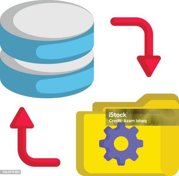 Database To Filesystem Concept Distributed Cache Vector Color Icon ... Database To Filesystem Concept Distributed Cache Vector Color Icon ...