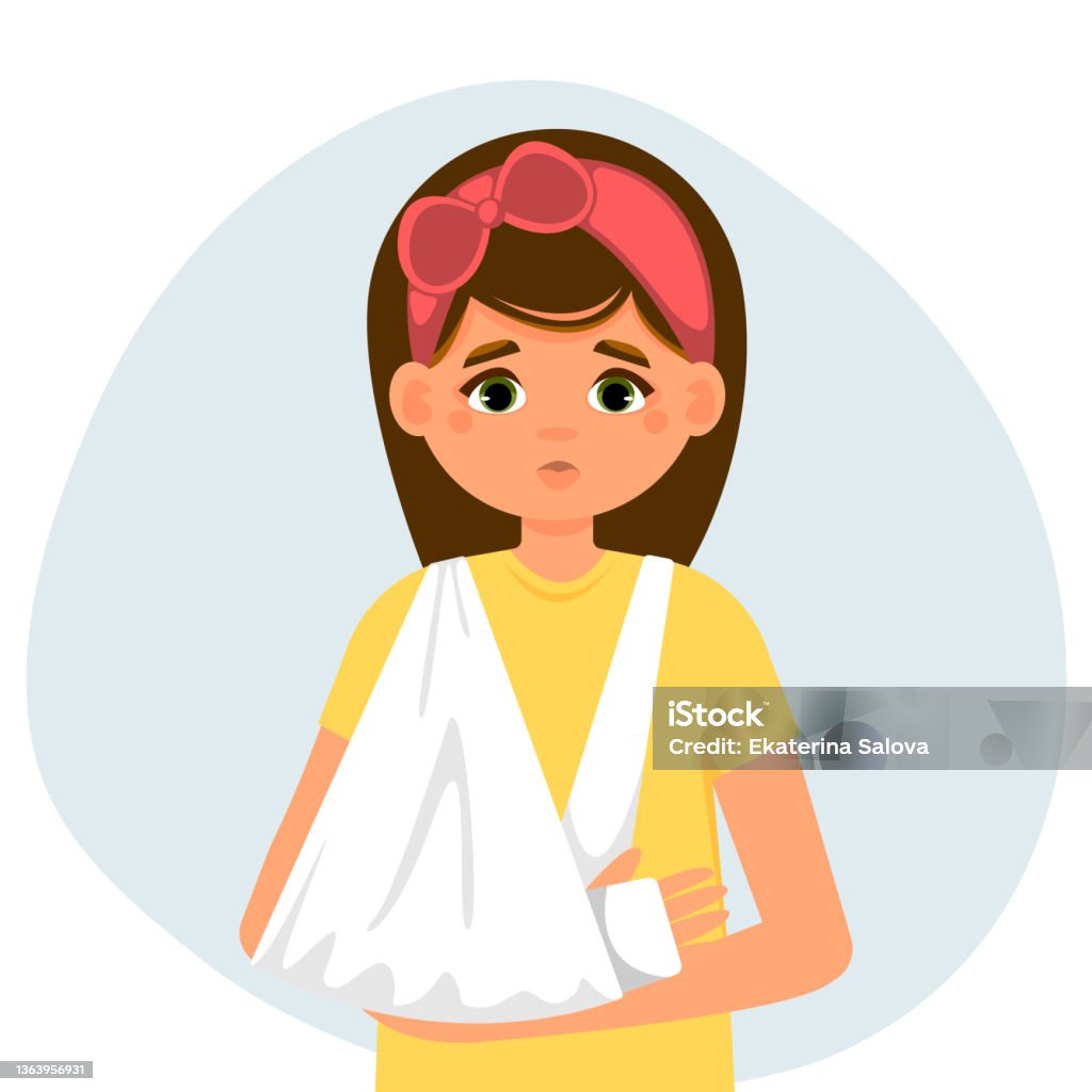 Gadis Kecil Dengan Lengan Patah Konsep Pengobatan Patah Tulang Gips ... Gadis Kecil Dengan Lengan Patah Konsep Pengobatan Patah Tulang Gips ...