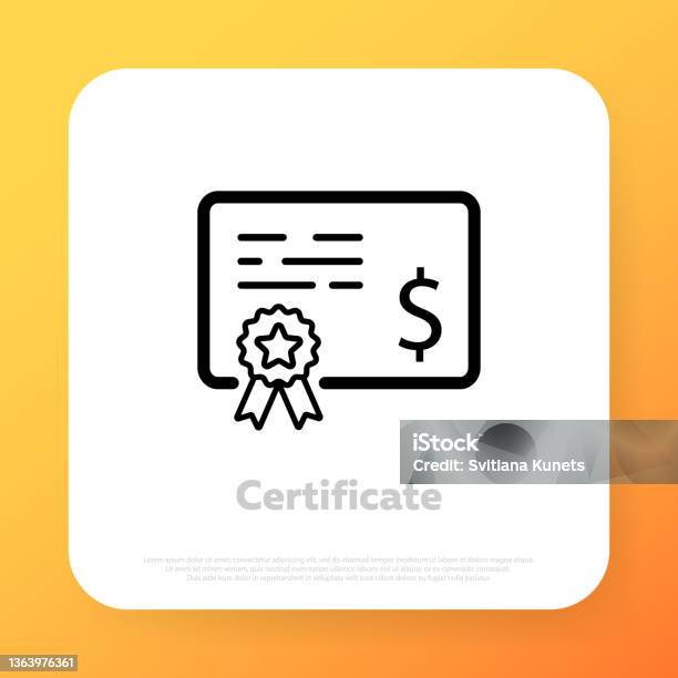 Ikon Sertifikat Ikon Diploma Atau Lisensi Ikon Garis Vektor Untuk
