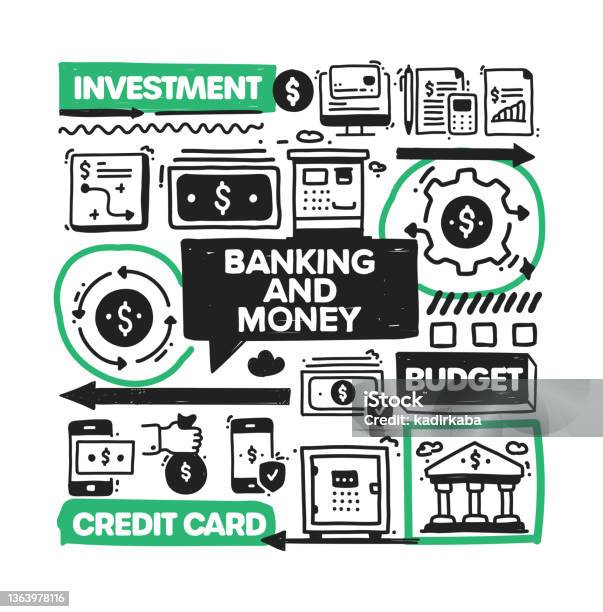 Objet Et Éléments Bancaires Et Monétaires Collection Dillustrations