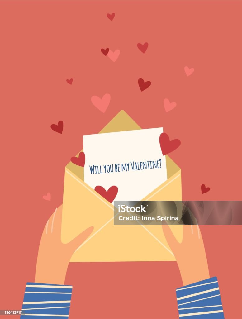 Un Message Romantique Dans Une Enveloppe Carte De Saintvalentin
