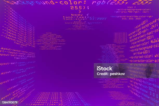 Abstract Glowing Purple Coding Programming Background With Mock Up