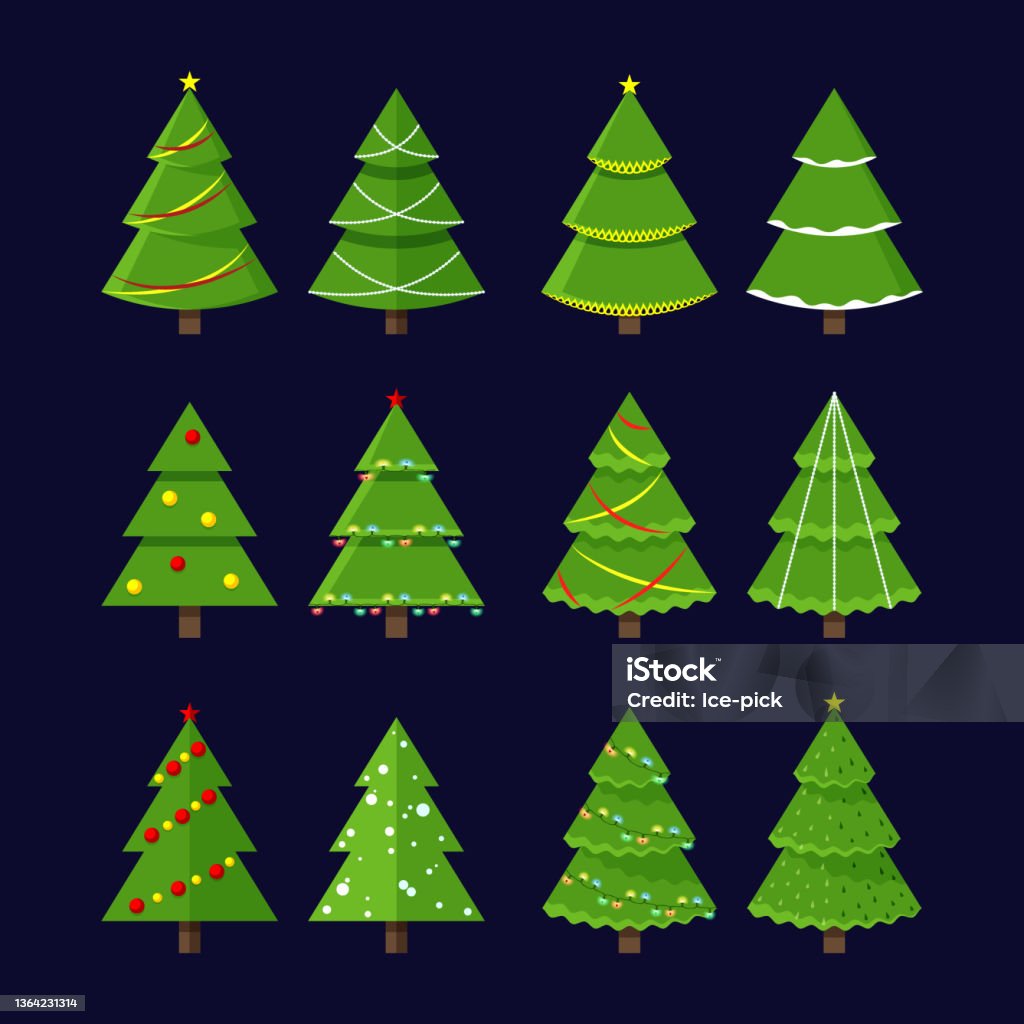 Kartun Pohon Natal Gambar Kartun Pohon Natal Ilustrasi Stok Unduh