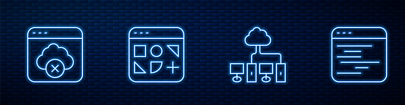Set Line Computer Network Failed Access Cloud Storage Different Files