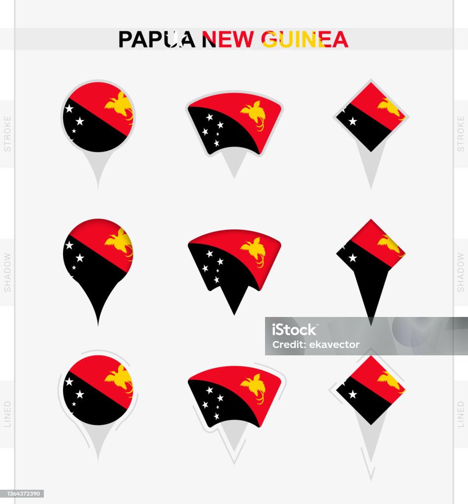 Vetores de Bandeira Da Papuanova Guiné Conjunto De Ícones De Pinos De ... Vetores de Bandeira Da Papuanova Guiné Conjunto De Ícones De Pinos De ...