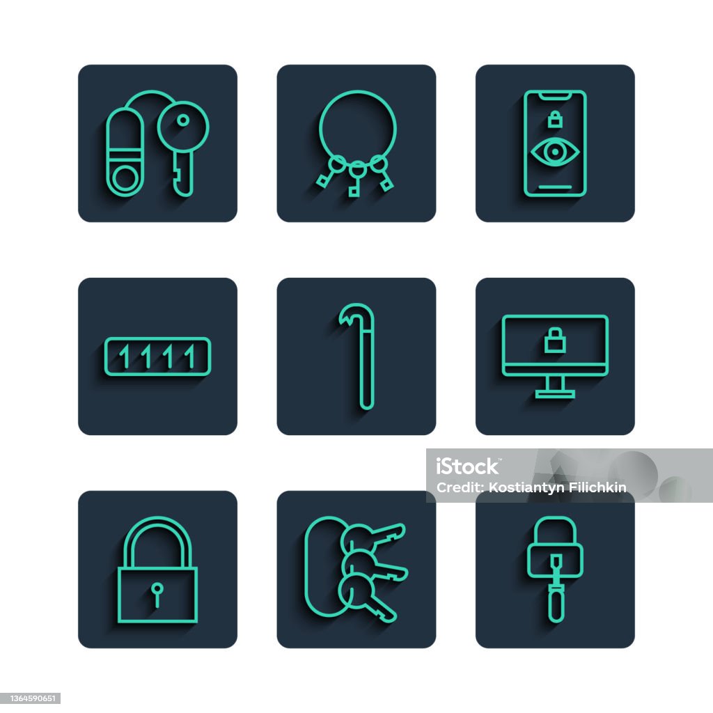 Vetores de Definir A Linha Lock Bunch De Chaves Picks Para Lock Picking ... Vetores de Definir A Linha Lock Bunch De Chaves Picks Para Lock Picking ...
