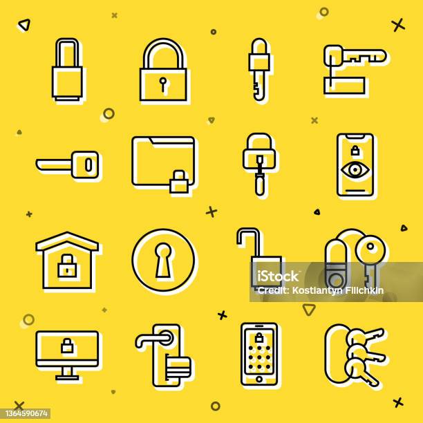 Vetores de Definir Linha Bunch De Chaves Casa Com Eye Scan Locked ... Vetores de Definir Linha Bunch De Chaves Casa Com Eye Scan Locked ...