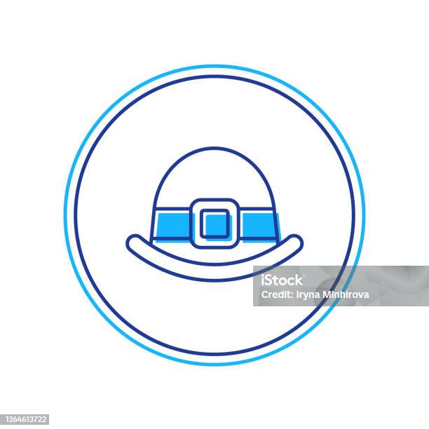 Contour Rempli Icône Du Chapeau Leprechaun Isolée Sur Fond Blanc Bonne
