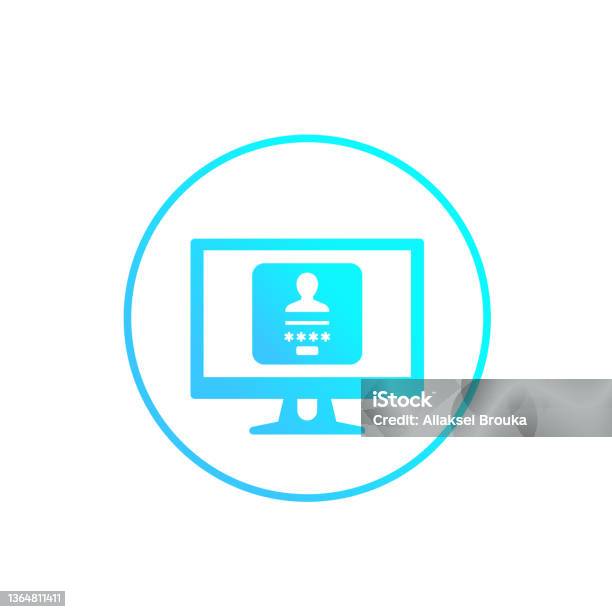 Formulaire De Connexion Icône Du Vecteur Dauthentification En Blanc