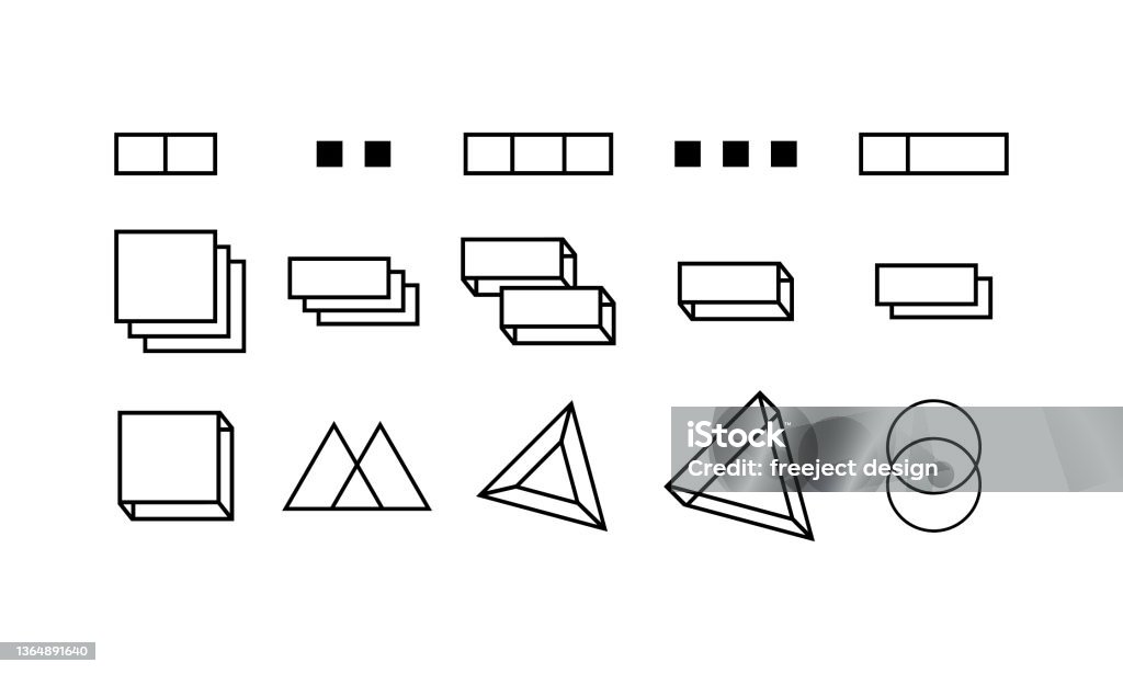 Elemen Bentuk Estetika Desain Garis Geometri 3d Ilustrasi Stok Unduh