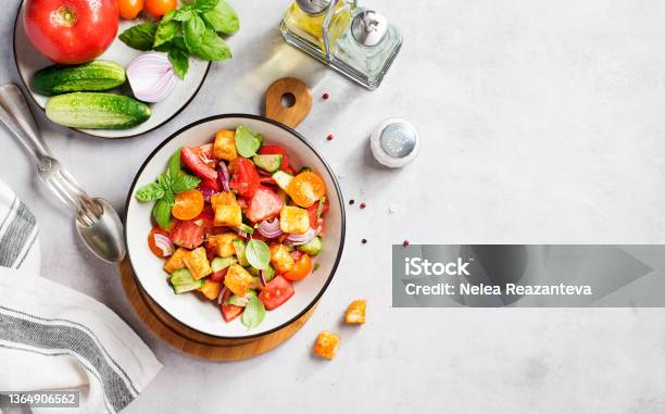 Tuscan Panzanella Traditional Italian Salad Stock Photo - Download ... Tuscan Panzanella Traditional Italian Salad Stock Photo - Download ...