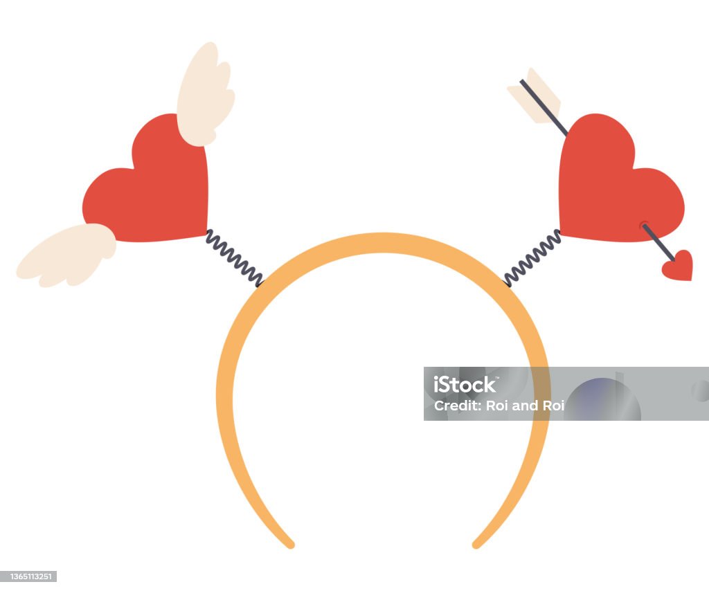 Bandeaux De Saintvalentin Avec Cœur Et Ailes Dange Pour Illustration De