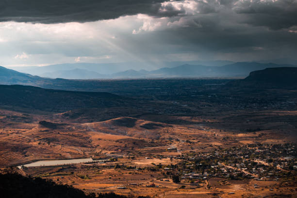Free picture: Majestic panoramic view of valley with big dark blue lake
