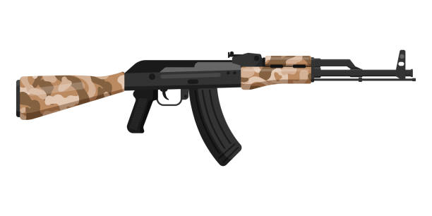 Vettore ak47 assault rifle weapon russian kalashnikow machine gun ...