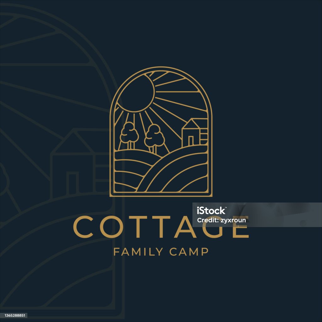 Cottage Or Cabin Line Art Minimalist Simple Vector Illustration Design
