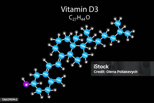 Ilustración De Fórmula Esquelética De Vitamina D3 Estructura Molecular