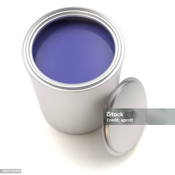 Photo Libre De Droit De Un Pot De Peinture Ouvert Avec La Couleur De