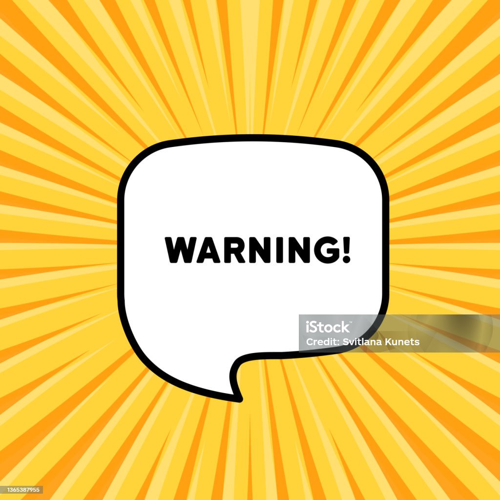 Bulle Vocale Avec Texte Davertissement Bannière De Signe De Danger Boom