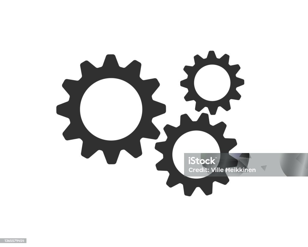 Cogwheel Gear Button Icon Vector Illustration Image Isolated On White