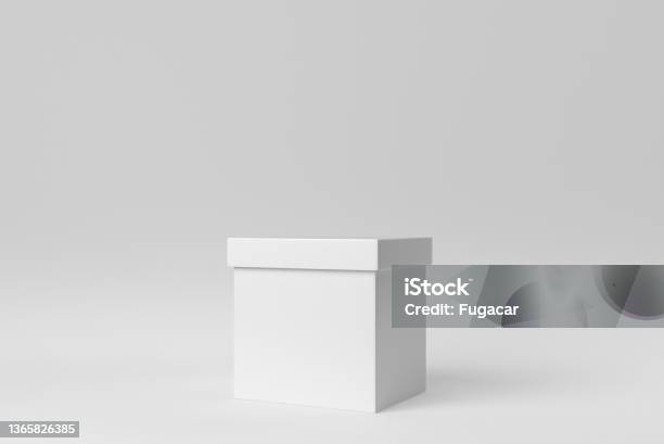 Kotak Kemasan Dengan Latar Belakang Putih Template Desain Mock Up