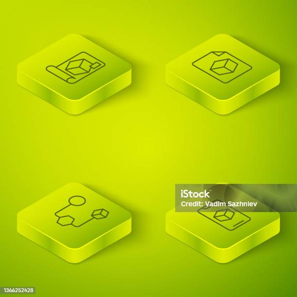 Atur File Kubus Isometrik Garis Isometrik Perangkat Lunak Printer 3d